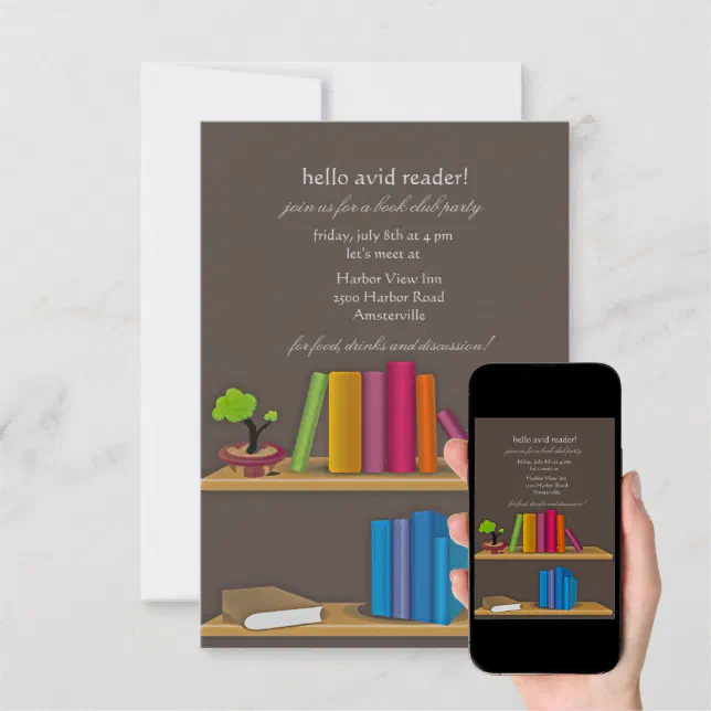 Book Collection Invitation | Zazzle