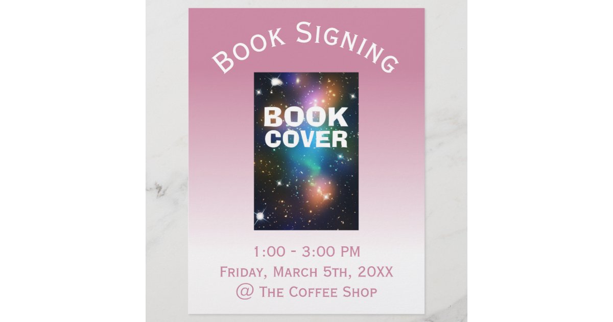 Book Cover Signing Ombre Flyer | Zazzle
