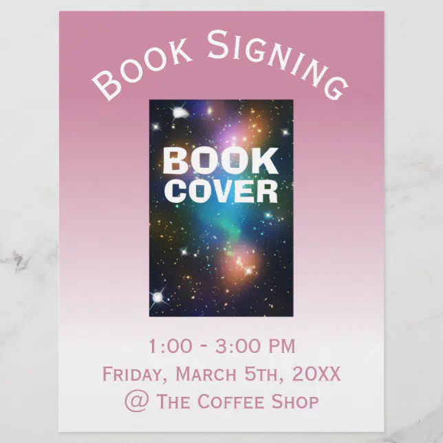 Book Cover Signing Ombre Flyer | Zazzle