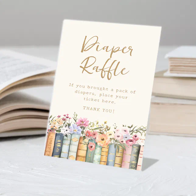 Book Diaper Raffle Sign | Zazzle