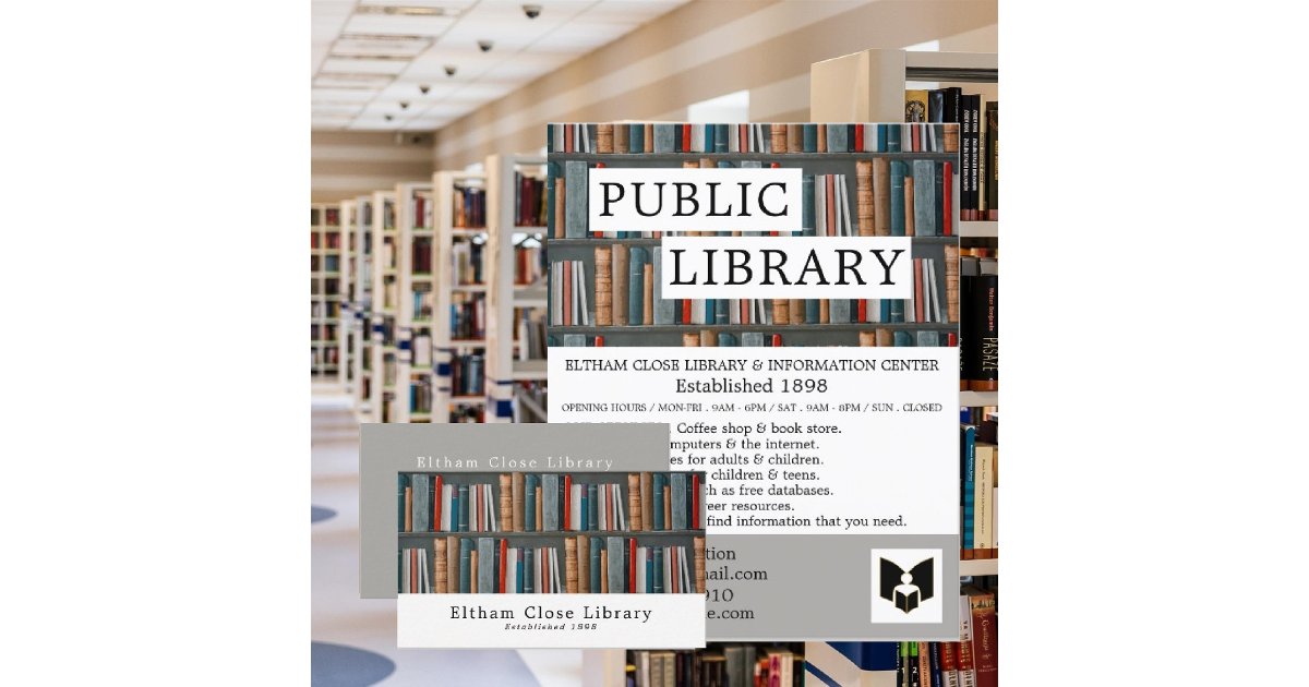 Book Display, Librarian, Library Business Card | Zazzle