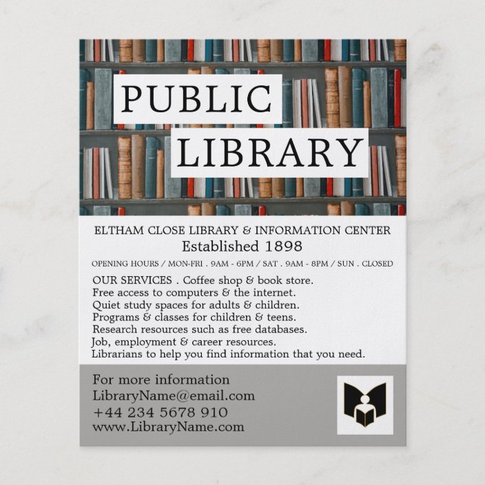 Book Display, Library Advertising Flyer | Zazzle.com
