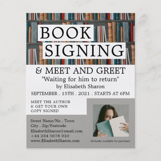 Book Display, Writers Book Signing Advertising Flyer | Zazzle.com