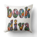 Book Diva Art Pillow | Zazzle