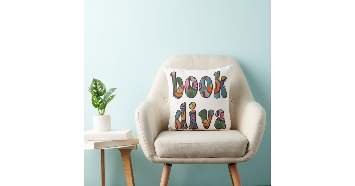 Book Diva Art Pillow | Zazzle