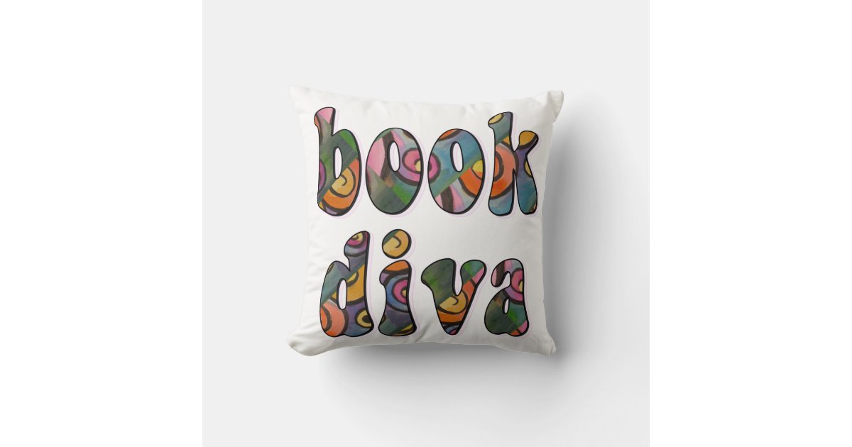 Book Diva Art Pillow | Zazzle