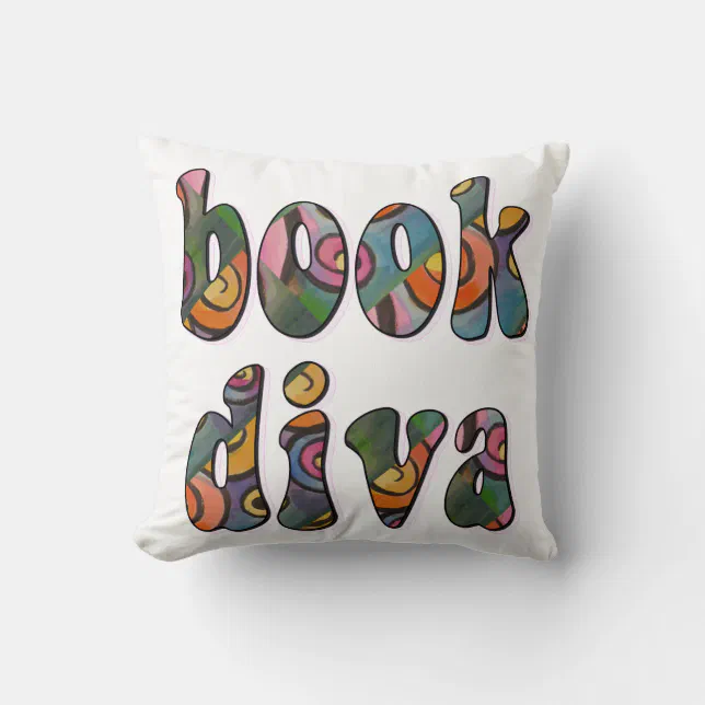 Book Diva Art Pillow | Zazzle