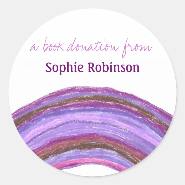 Book donation sticker -rainbow | Zazzle.com