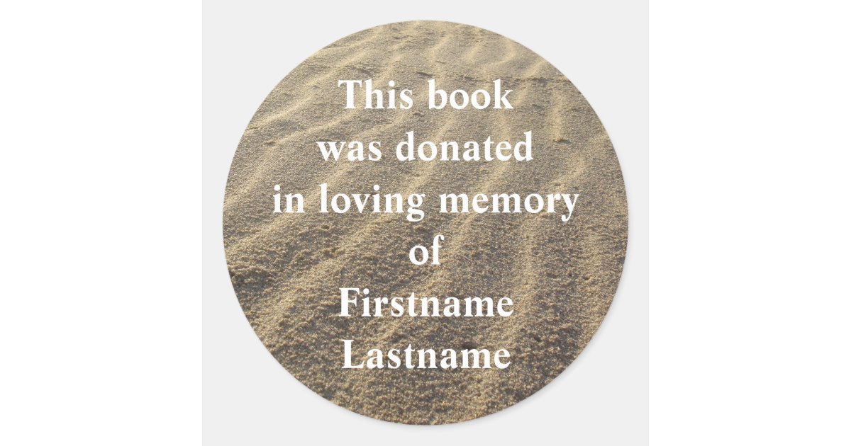 Book Donation Sticker Sand | Zazzle