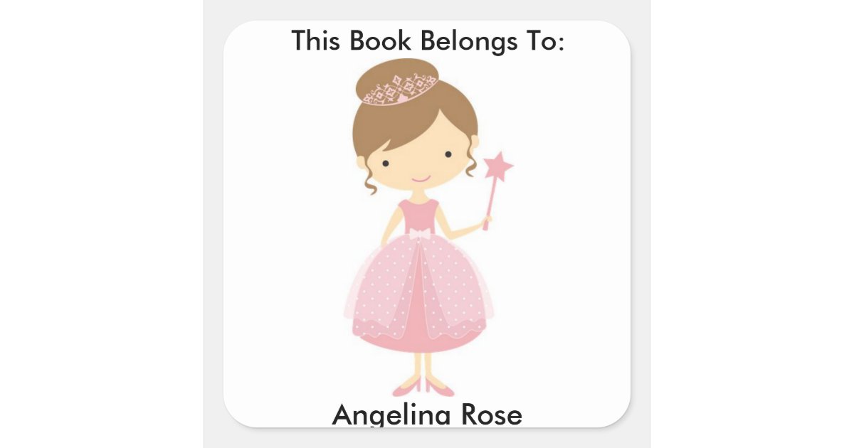 Book Label, Book Sticker, Book Identification Square Sticker | Zazzle