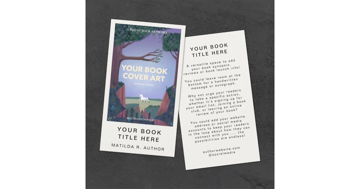 Book Launch | Author Promotional Book Cover Business Card | Zazzle