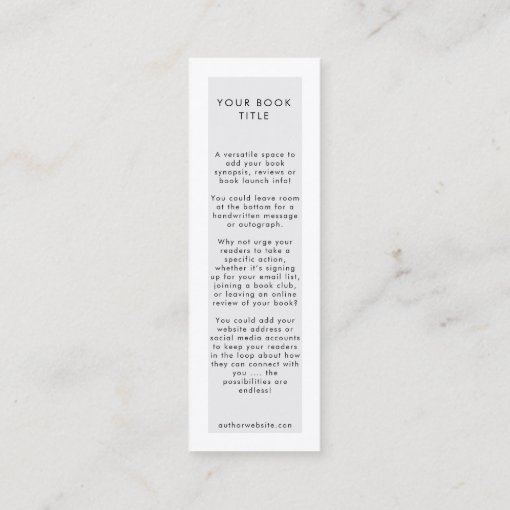 Book Launch Author Promotional Mini Bookmark Card | Zazzle