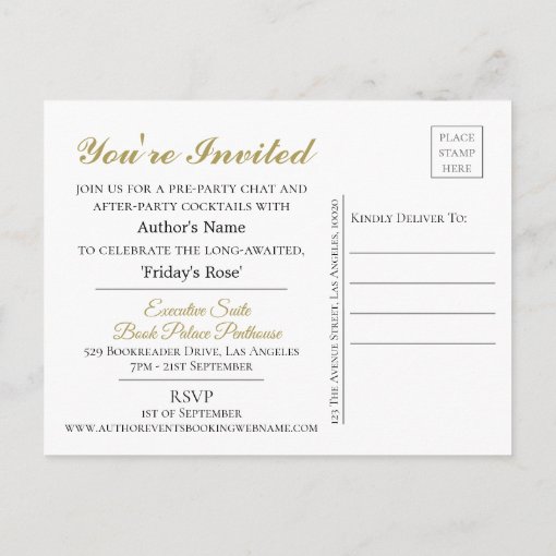 Book Launch Invite Only Signing Party Invitation | Zazzle