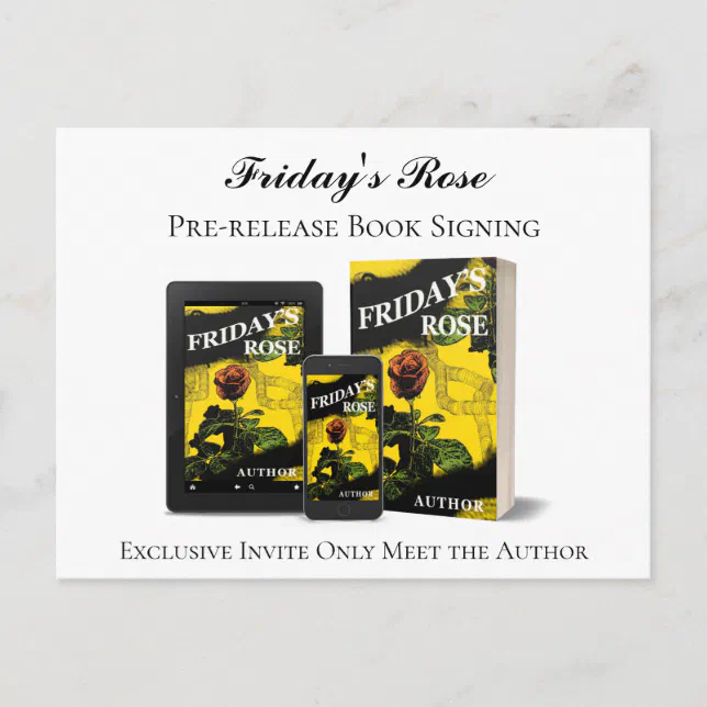 Book Launch Invite Only Signing Party Invitation | Zazzle