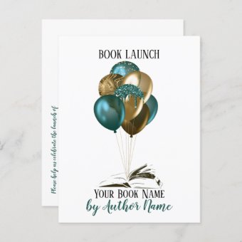 Book Launch Party Invitation Postcard | Zazzle