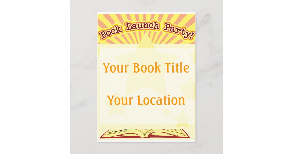 Book Launch Party Invitation Postcard | Zazzle