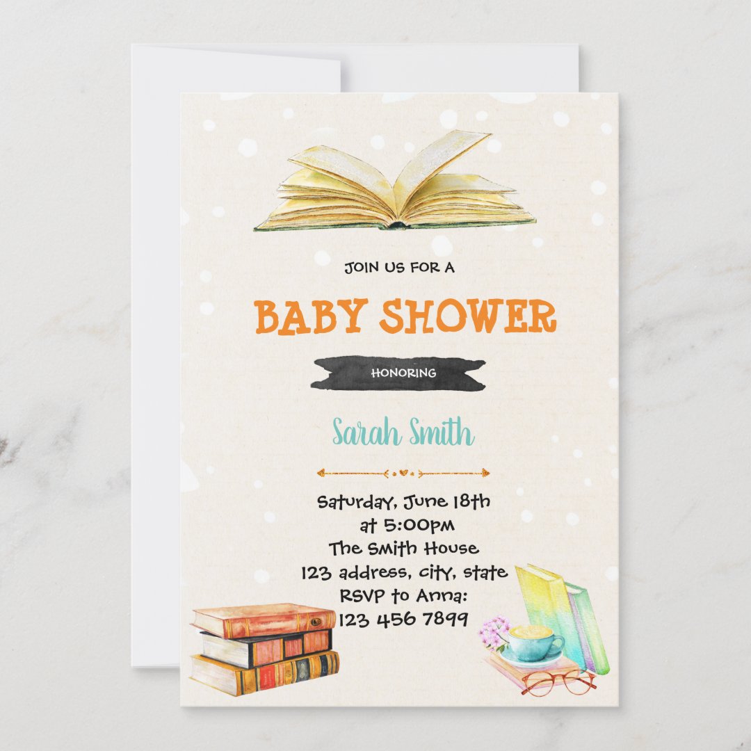 Book library baby shower invitation | Zazzle