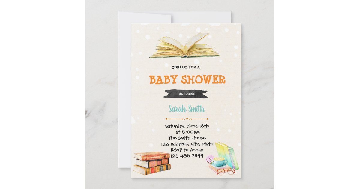 Book library baby shower invitation | Zazzle