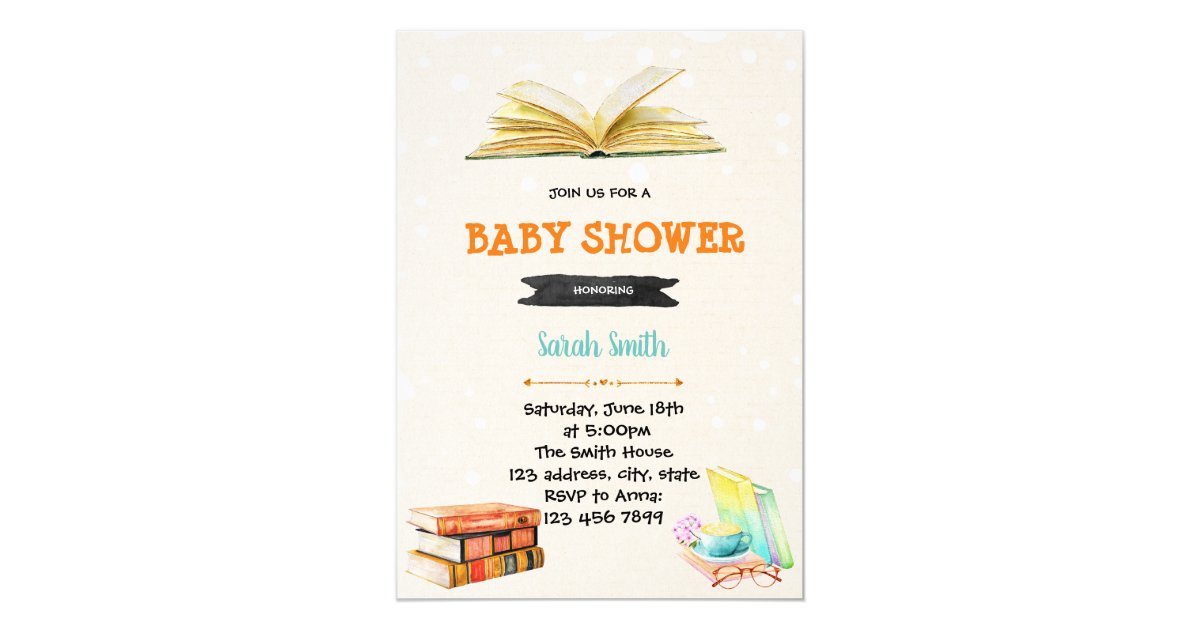 Book library baby shower invitation | Zazzle.com
