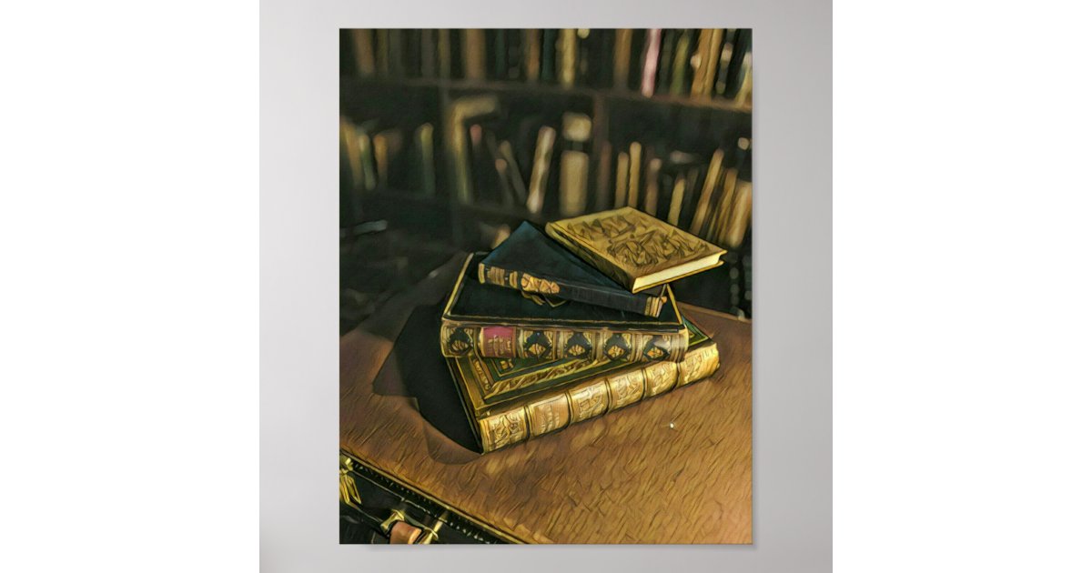 Book lover artwork poster | Zazzle