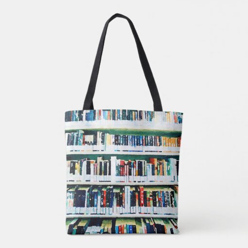 Book Lover Monogram Bag, library bookshelf Tote Bag | Zazzle