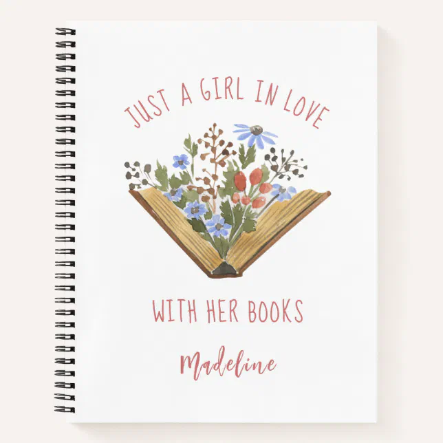 Book Lover Open Book With Flowers | Zazzle