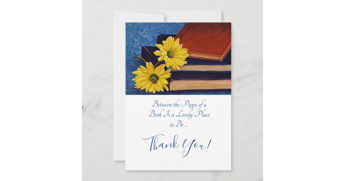 Book Lovers Thank You Card | Zazzle