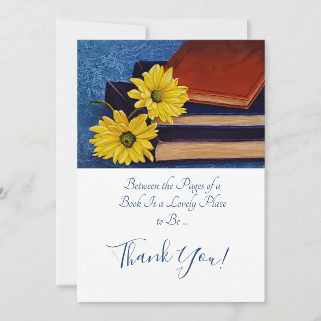 Book Lovers Thank You Card | Zazzle