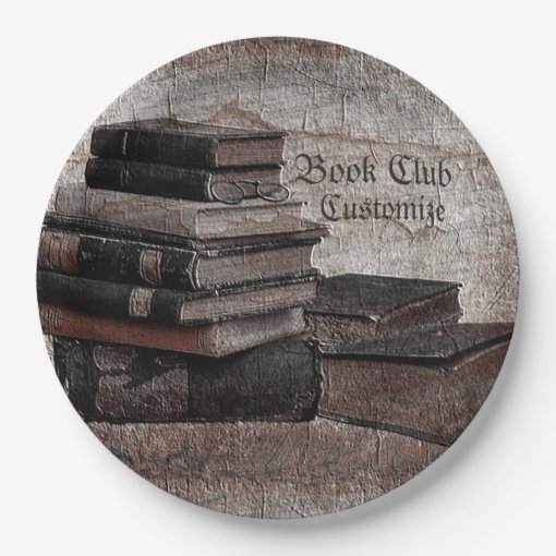 Book Lovers Vintage Book Club Paper Plates | Zazzle