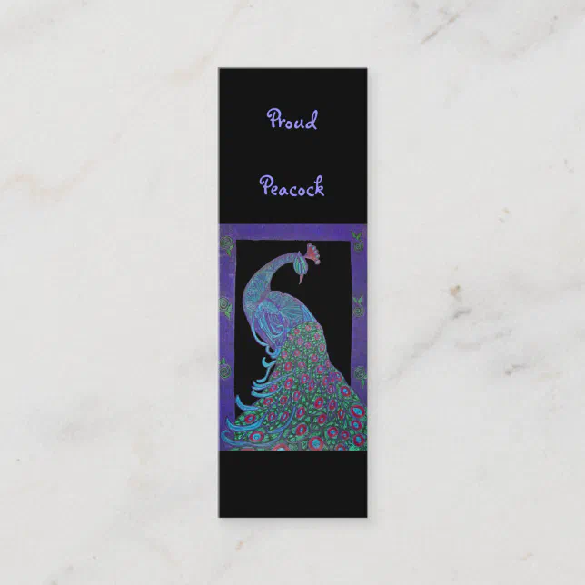 Book mark - Proud Peacock Mini Business Card | Zazzle