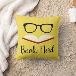 Book Nerd Throw Pillow | Zazzle