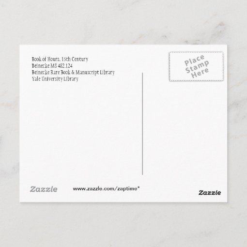 Book of Hours Medieval Illuminated Manuscript Postcard | Zazzle