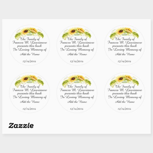 Book Plate In Memoriam Sticker | Zazzle
