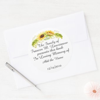 Book Plate In Memoriam Sticker | Zazzle