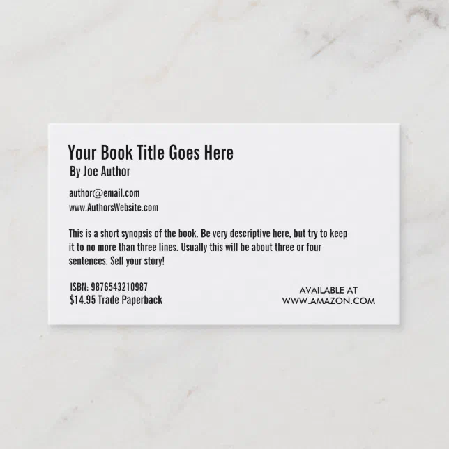 Book Promotion Business Card Template | Zazzle