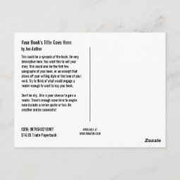 Book Promotion Postcard Template | Zazzle