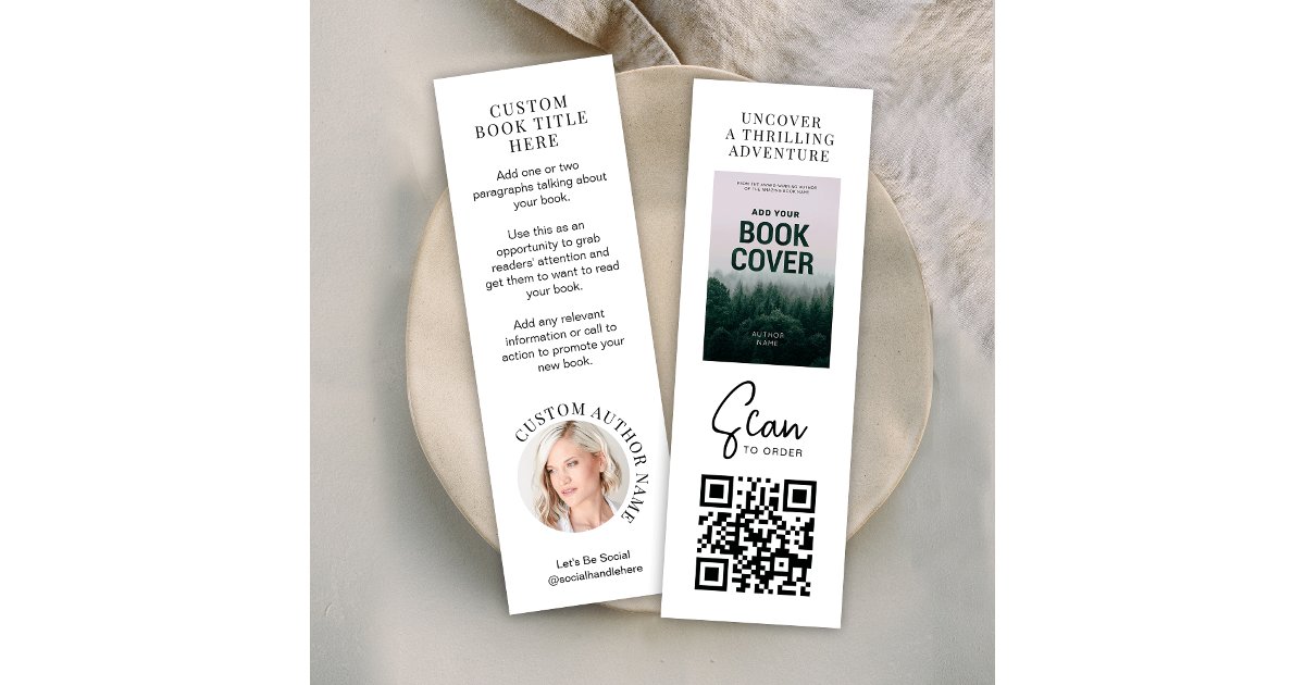 Book Release Author Photo Book Cover Marketing Bookmarks | Zazzle