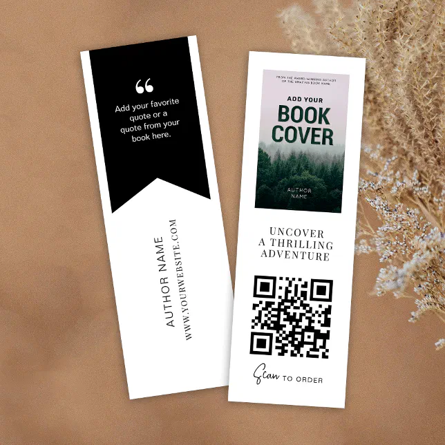 Book Release QR Code Author Promotional Minimalist Bookmarks | Zazzle