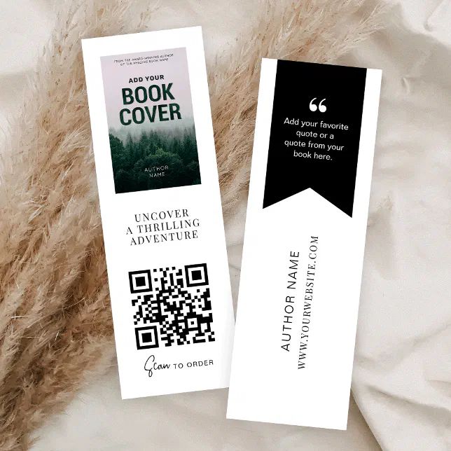 Book Release QR Code Marketing Mini Bookmark Card | Zazzle