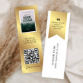 Book Release QR Code MINI Faux Gold Bookmark Card | Zazzle