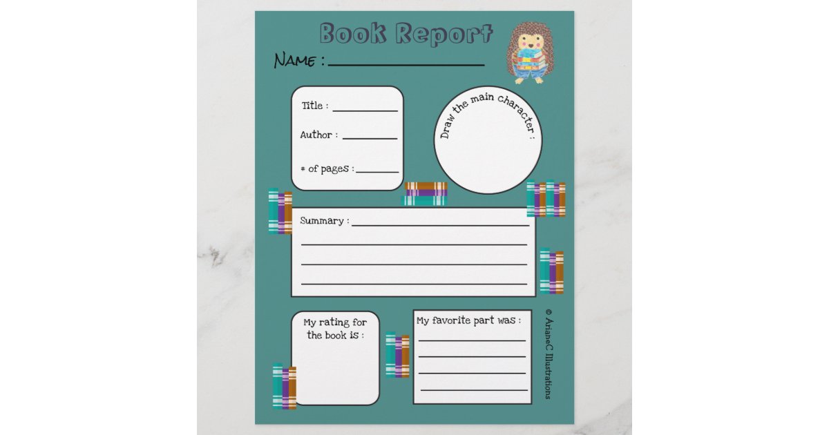 Book report template letterhead | Zazzle