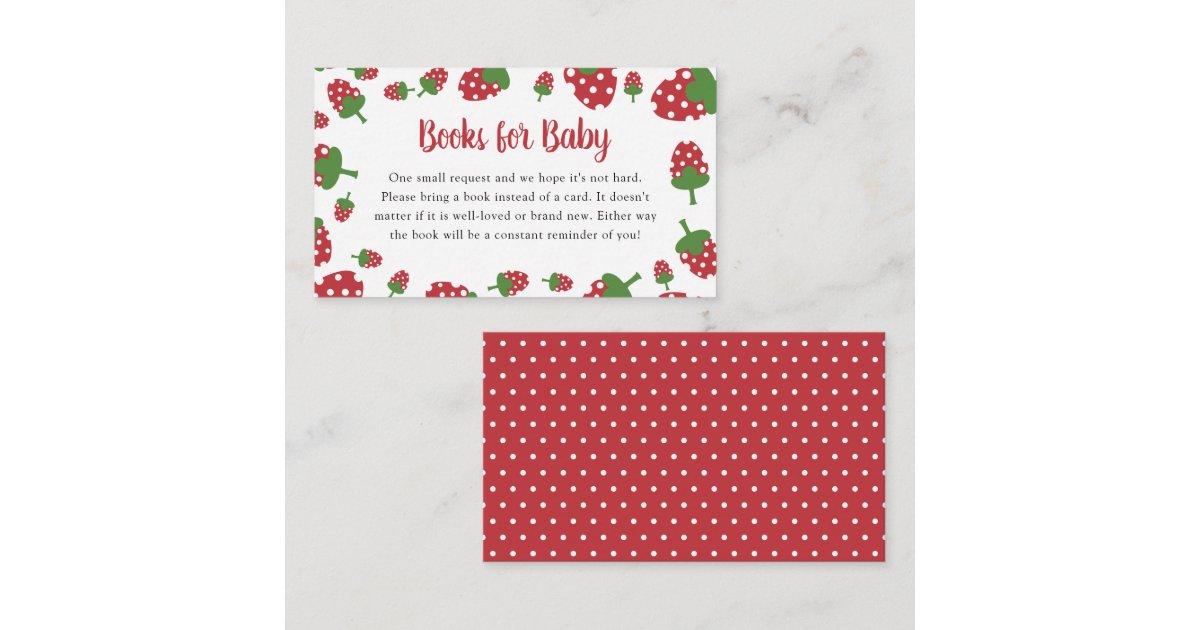 Book Request Berry Sweet Baby Shower Strawberry Enclosure Card | Zazzle