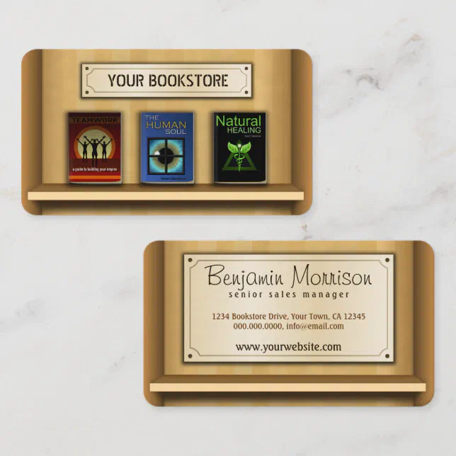 Book Shelf Bookstore Book Store Business Cards | Zazzle