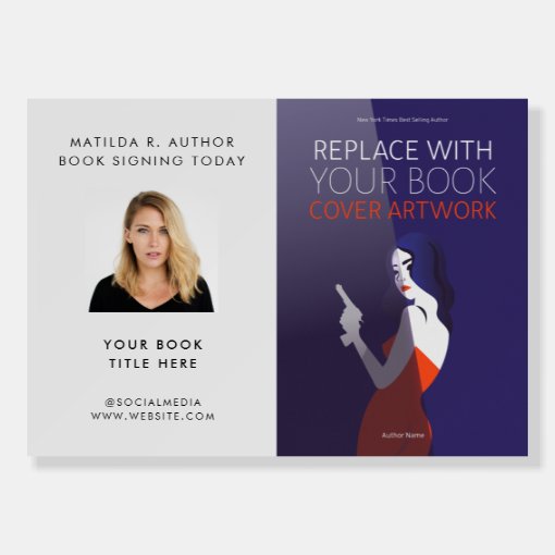 Book Signing | Author Book Cover Easel Promotional Foam Board | Zazzle