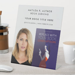 Book Signing | Author Book Cover Promotional Pedestal Sign | Zazzle