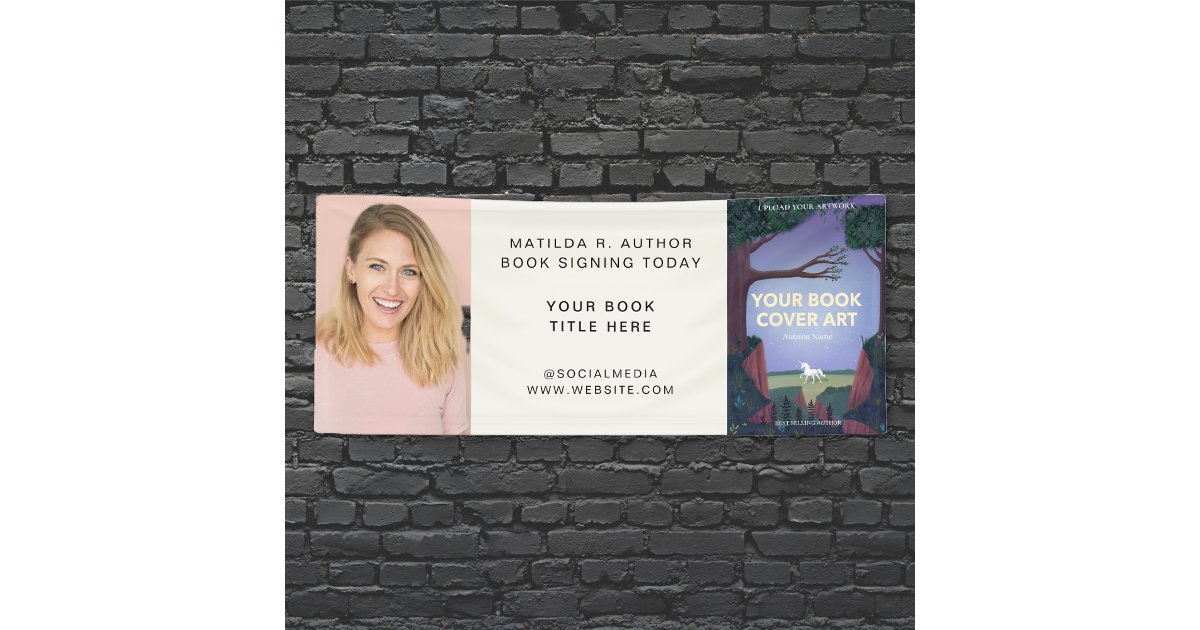 Book Signing | Author Book Launch Promotional Banner | Zazzle