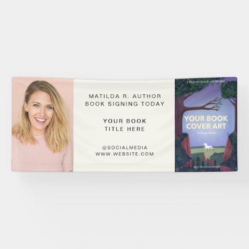 Book Signing | Author Book Launch Promotional Banner | Zazzle