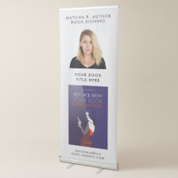 Book Signing | Author Cover Artwork Promotional Retractable Banner | Zazzle