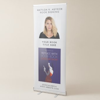 Book Signing | Author Cover Artwork Promotional Retractable Banner | Zazzle