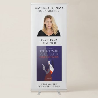 Book Signing | Author Cover Artwork Promotional Retractable Banner | Zazzle